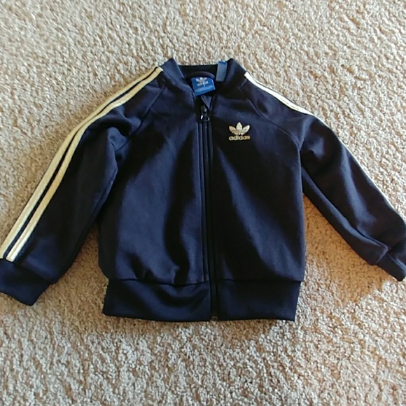 adidas | Jackets & Coats | Adidas Jacket Black And Gold 2t | Poshmark